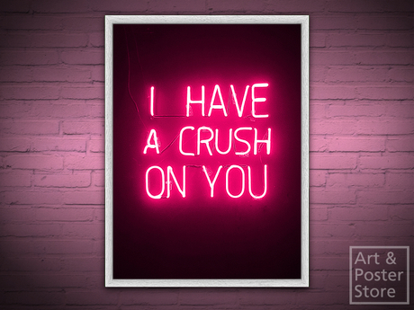 Second Life Marketplace - I Have A Crush On You | Neon Poster | Mesh ...